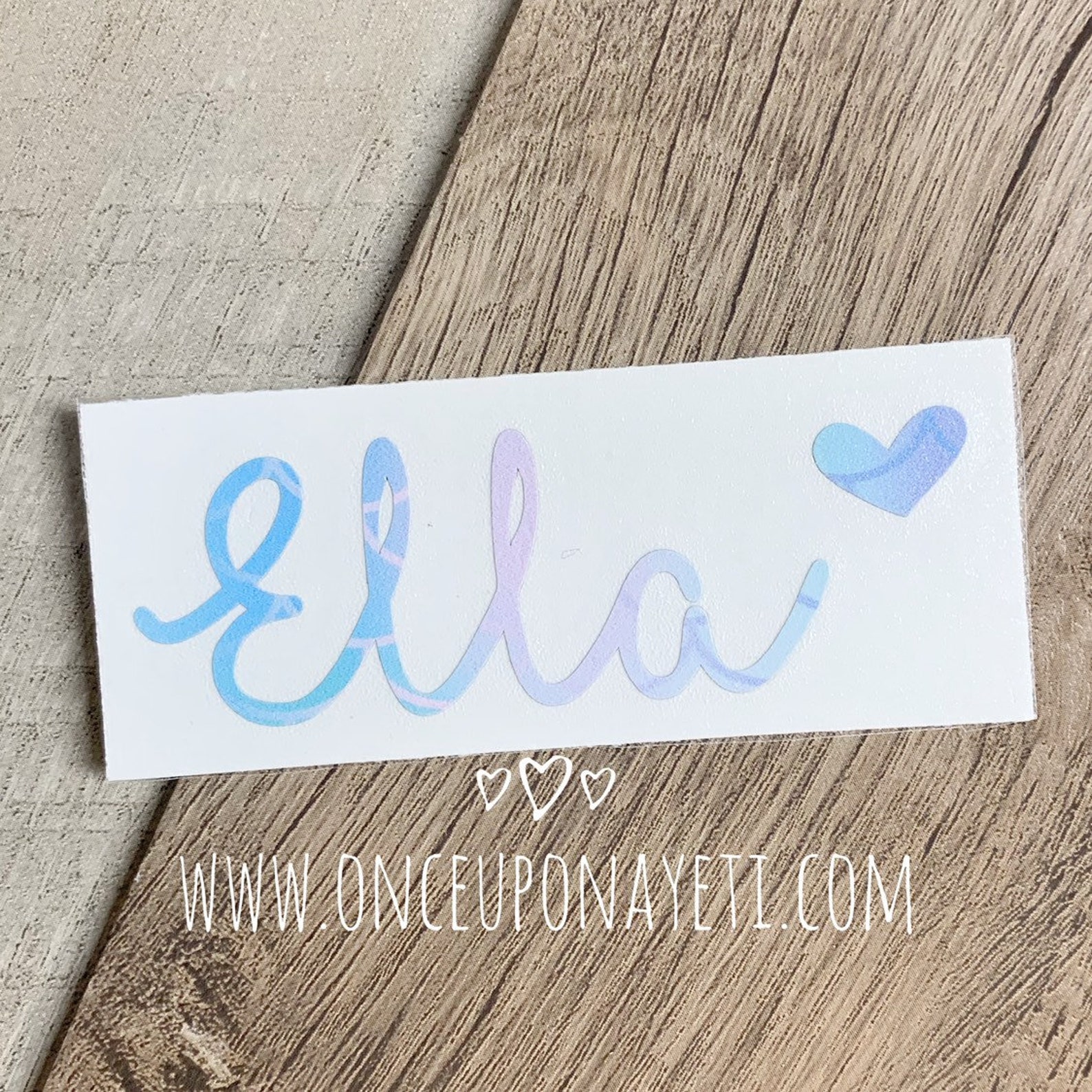 Custom Name With Heart Decal Monogram Sticker Yeti Decal - Etsy