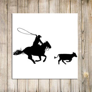 Calf Roping Vinyl Decal: Cowboy Rodeo Western Rider Sticker - Etsy