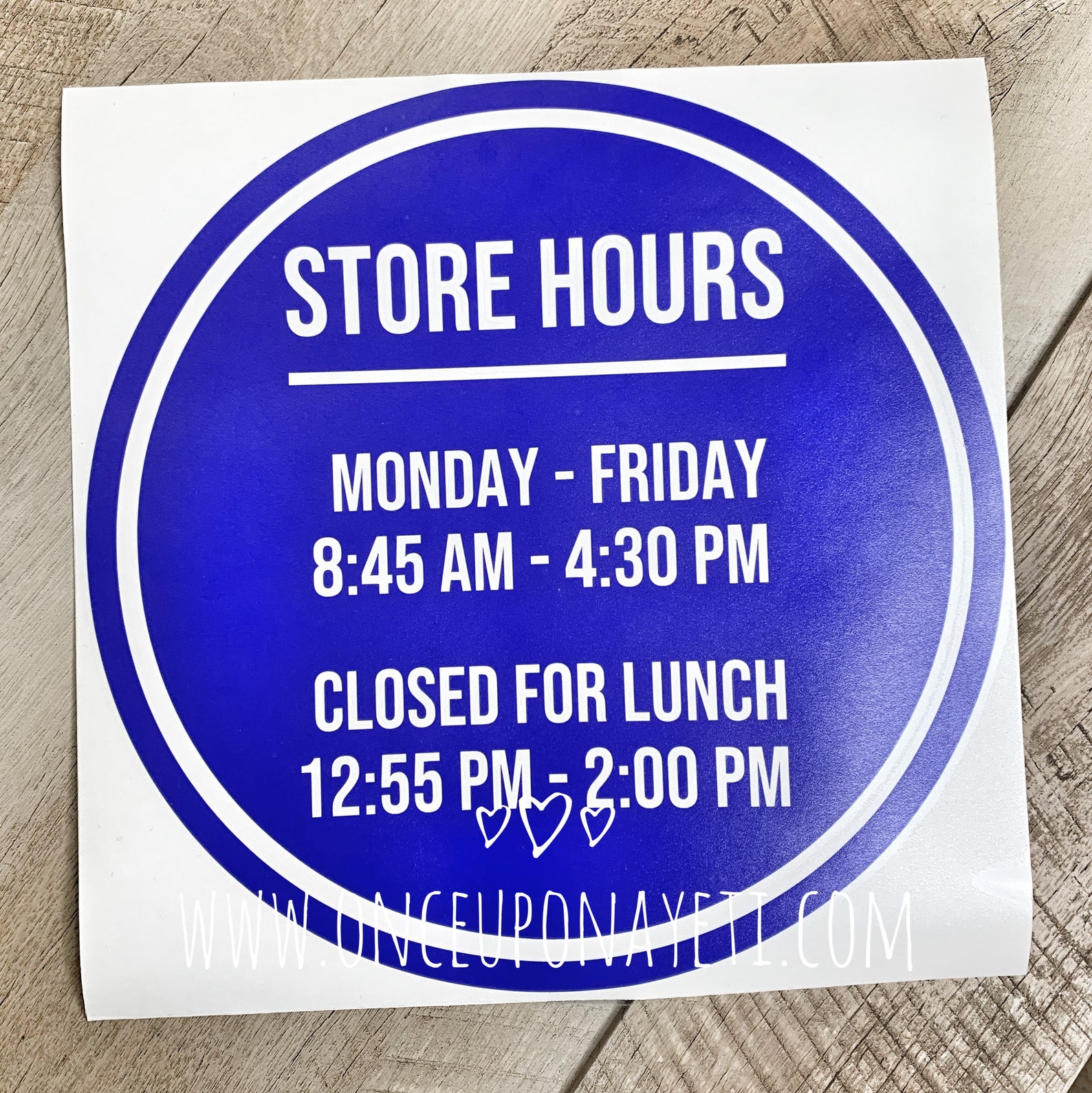 Store Hours Decal Business Hours Decal Custom Storefront Decal Business ...