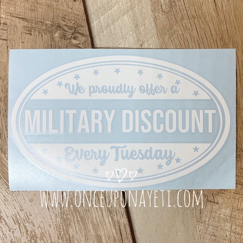 Military Discount Decal Veteran Discount Decal Store Decal - Etsy
