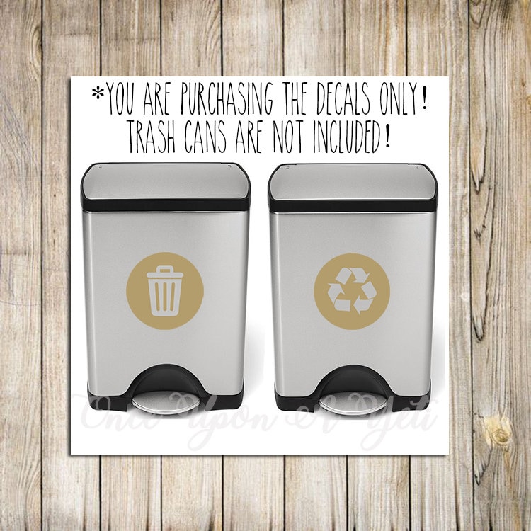 Trash Decal Garbage Decal Recycling Decal Recycle Bin - Etsy