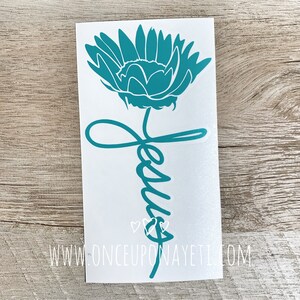 Jesus Flower Decal | Faith Decal | Cross | Christian Decal | Spiritual ...