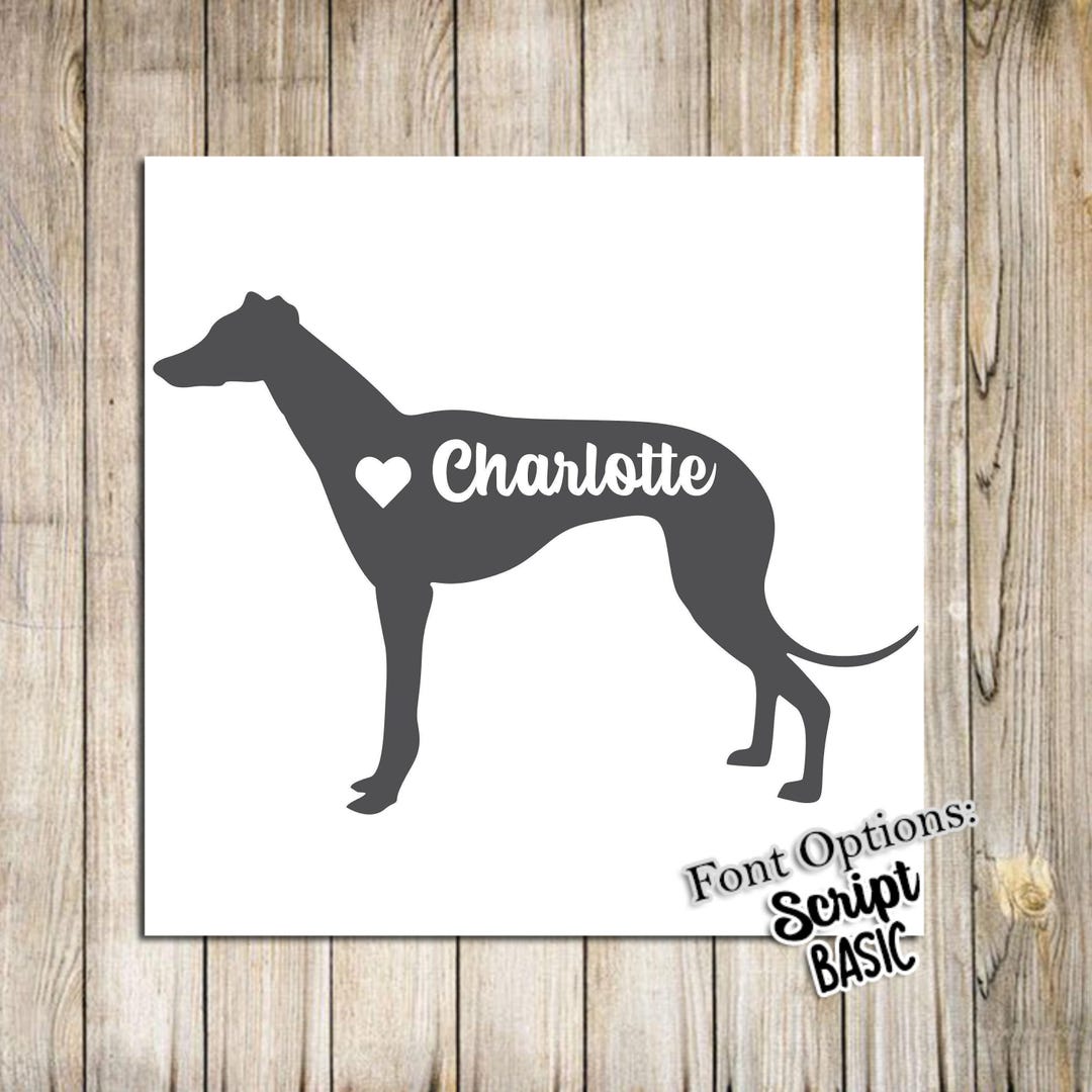 Custom Greyhound Name Decal: Waterproof Dog Car Sticker - Etsy