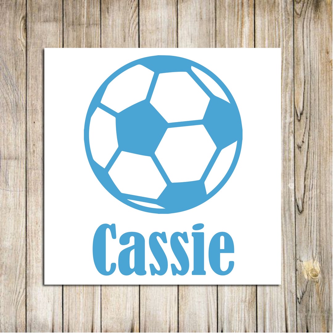 Soccer Name Vinyl Decal, Soccer Sticker, Sports Decal, Soccer Ball ...
