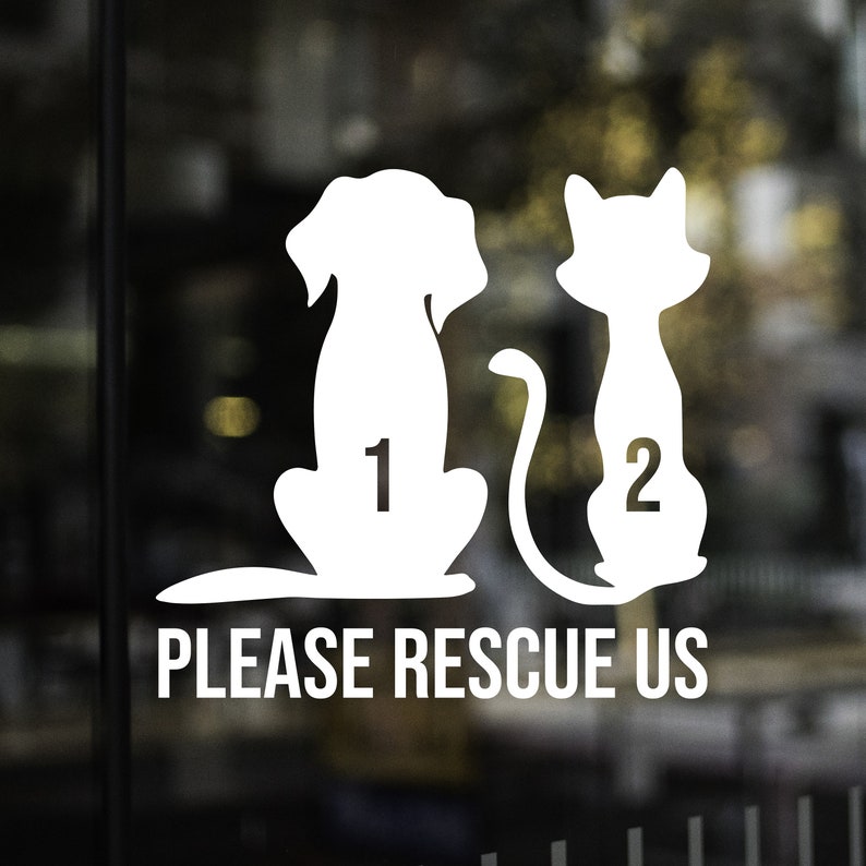 Please Rescue Us Decal Pet Emergency Decal Rescue Me Pet - Etsy