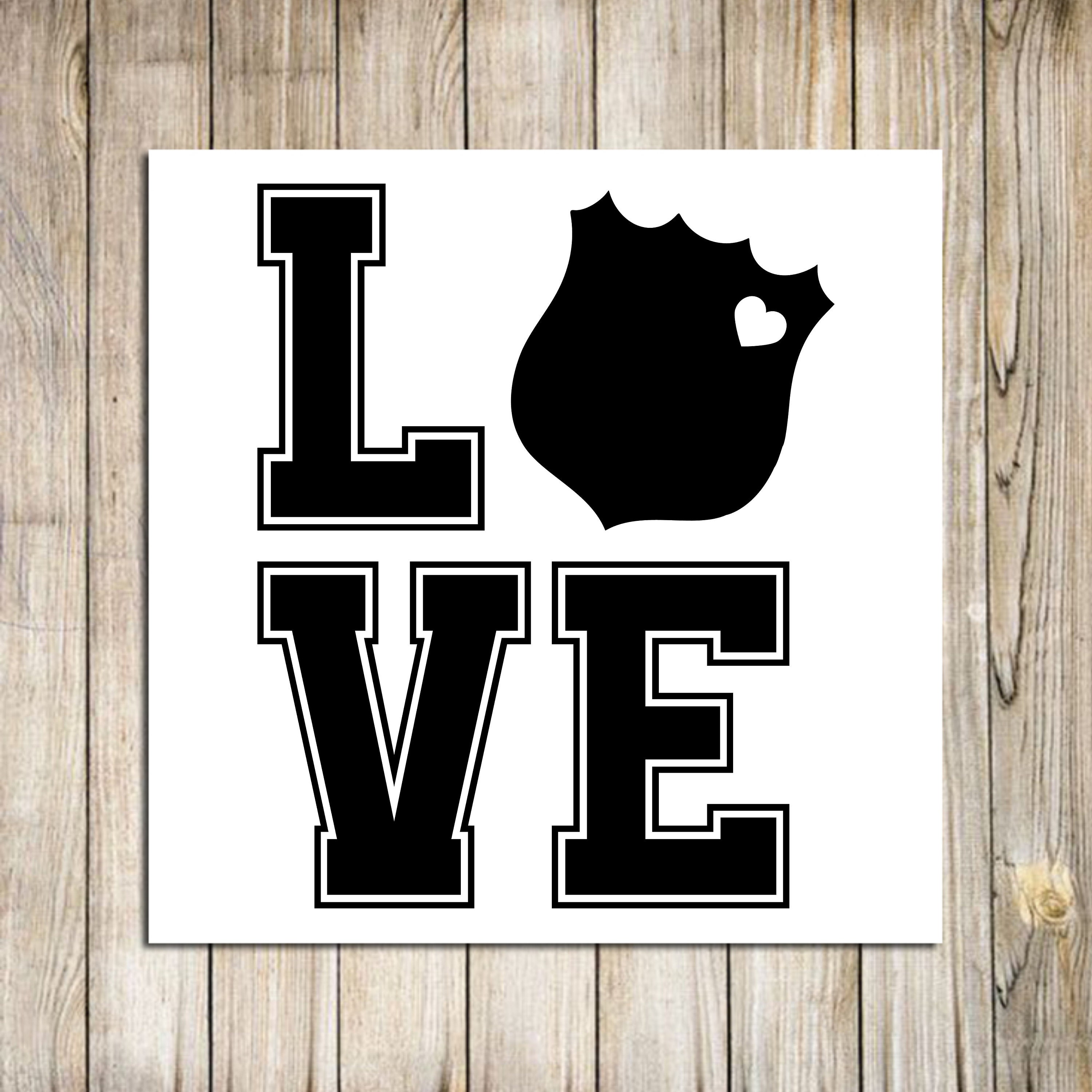 LOVE Police Officer Badge Decal Police Sticker Thin Blue - Etsy