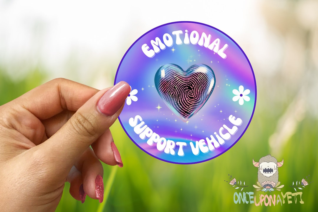 Emotional Support Vehicle Sticker, Car Sticker, Laptop, Cellphone ...