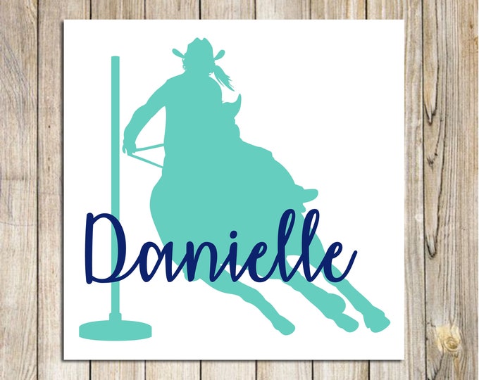 Barrel Racer Name Decal Barrel Racing Horse Car Decal - Etsy