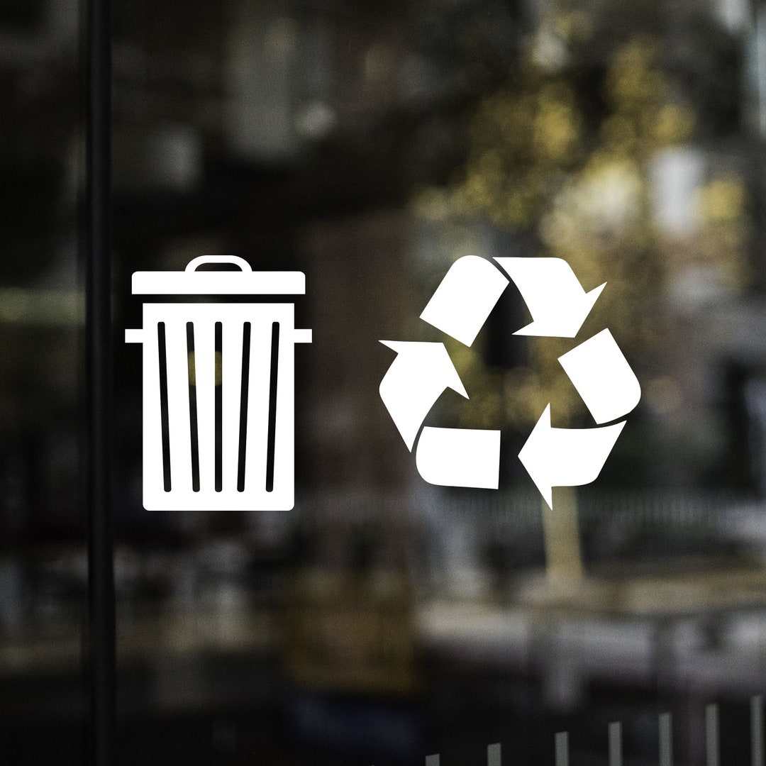 Trash and Recycle Indicator Vinyl Sticker, Vinyl Decal, Trash Can Label ...