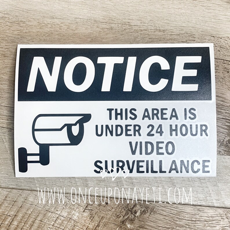 NOTICE Video Surveillance Decal Security Camera Sticker - Etsy