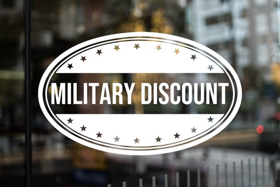 Military Discount Decal Veteran Discount Decal Store Decal | Etsy