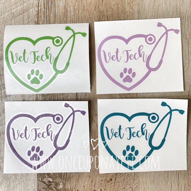 Vet Tech Decal Custom Decal Vet Stethoscope Vet Decal - Etsy