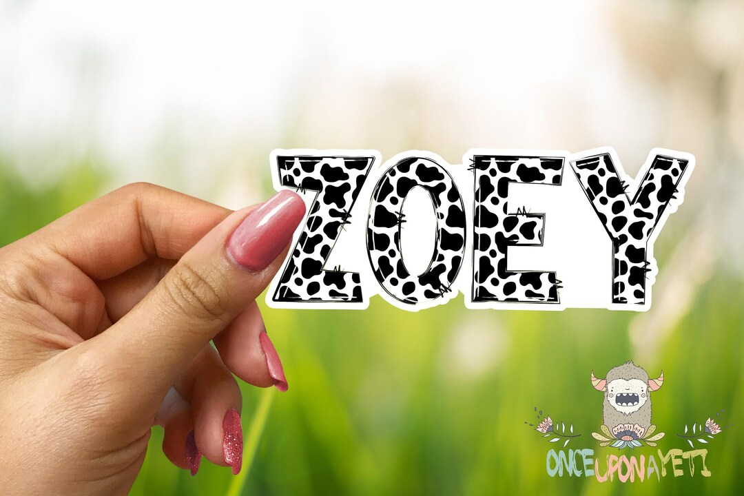 Cow Print Name Decal: Waterproof Vinyl Sticker - Etsy