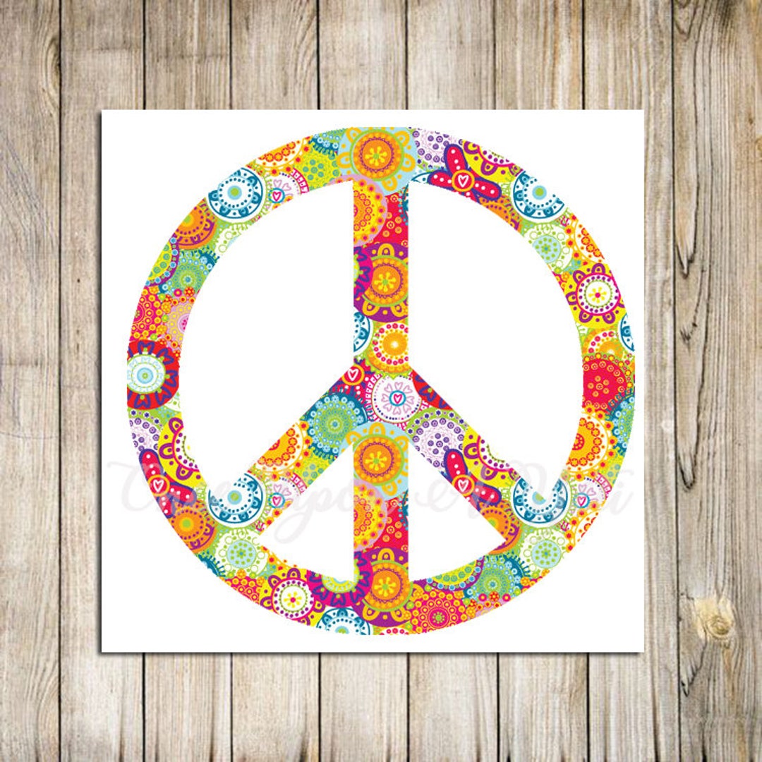 Peace Sign Decal, Monogram Sticker, Yeti Decal, Car Decal, Laptop Decal ...