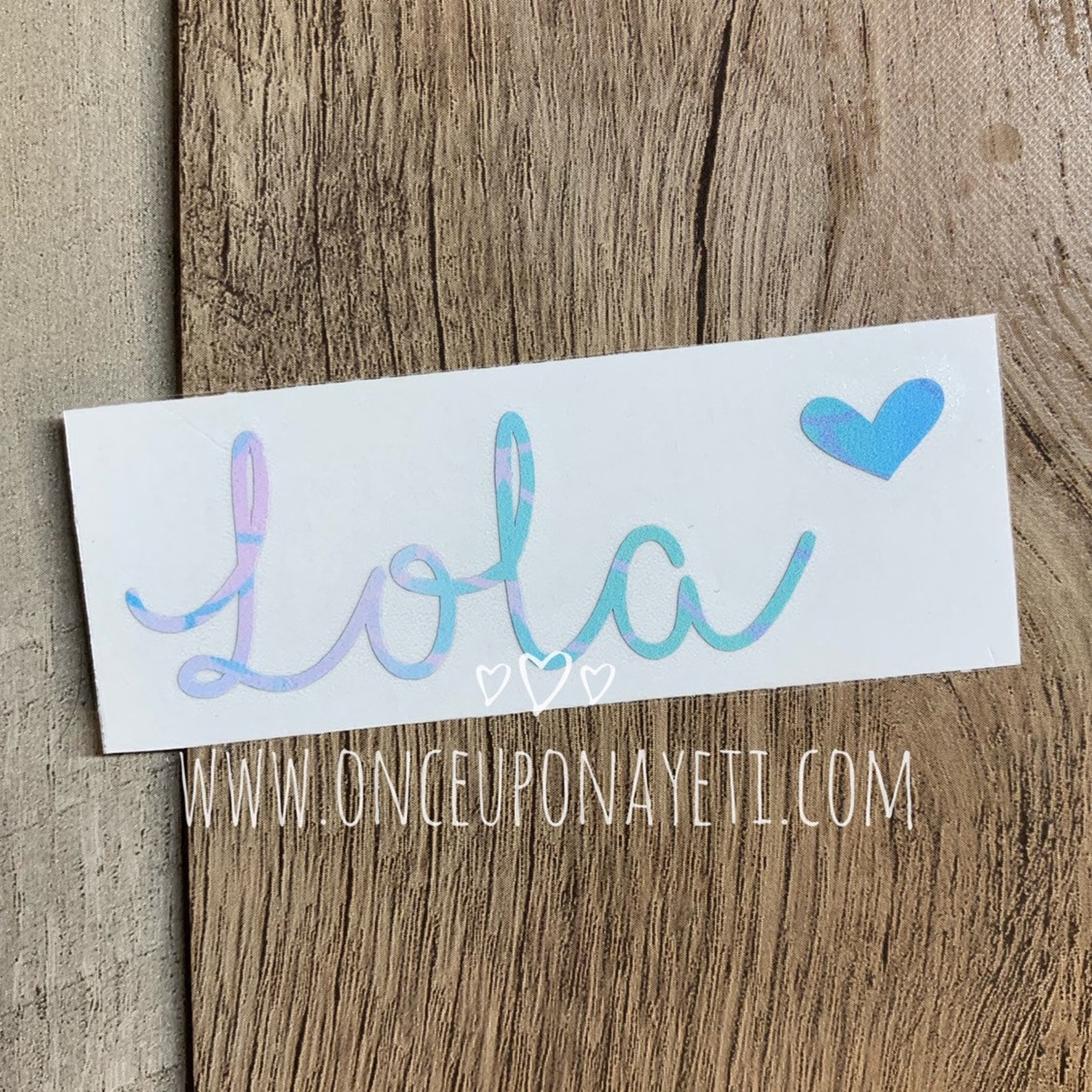 Custom Name With Heart Decal Monogram Sticker Yeti Decal - Etsy