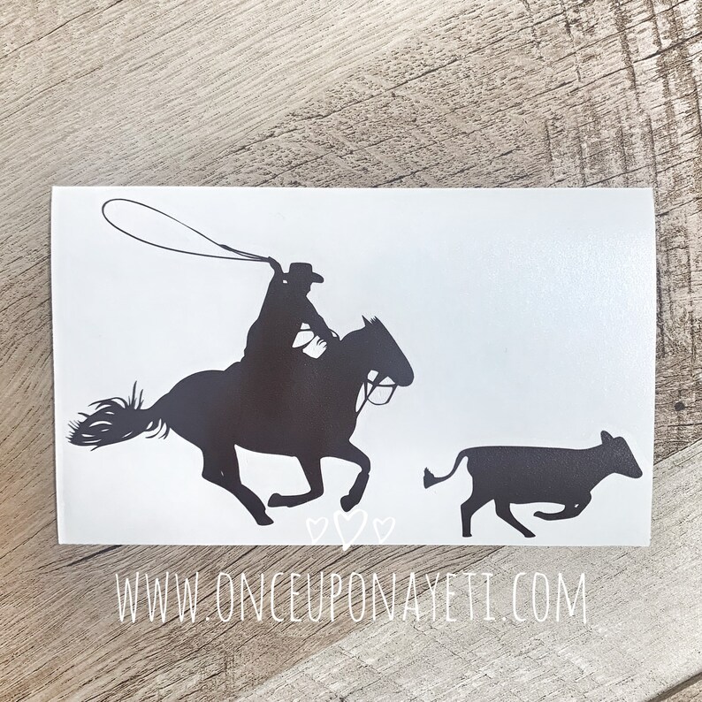 Calf Roping Decal Calf Roper Cowboy Rodeo Western Rider - Etsy