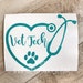 Vet Tech Decal Custom Decal Vet Stethoscope Vet Decal Vet Tech Decal ...