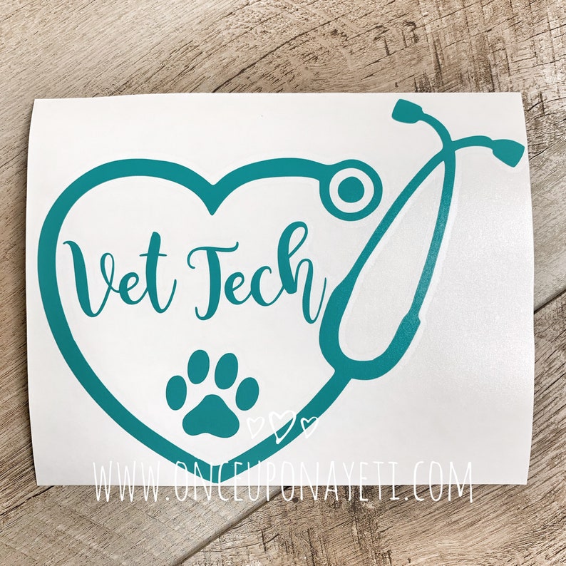 Vet Tech Decal Custom Decal Vet Stethoscope Vet Decal - Etsy