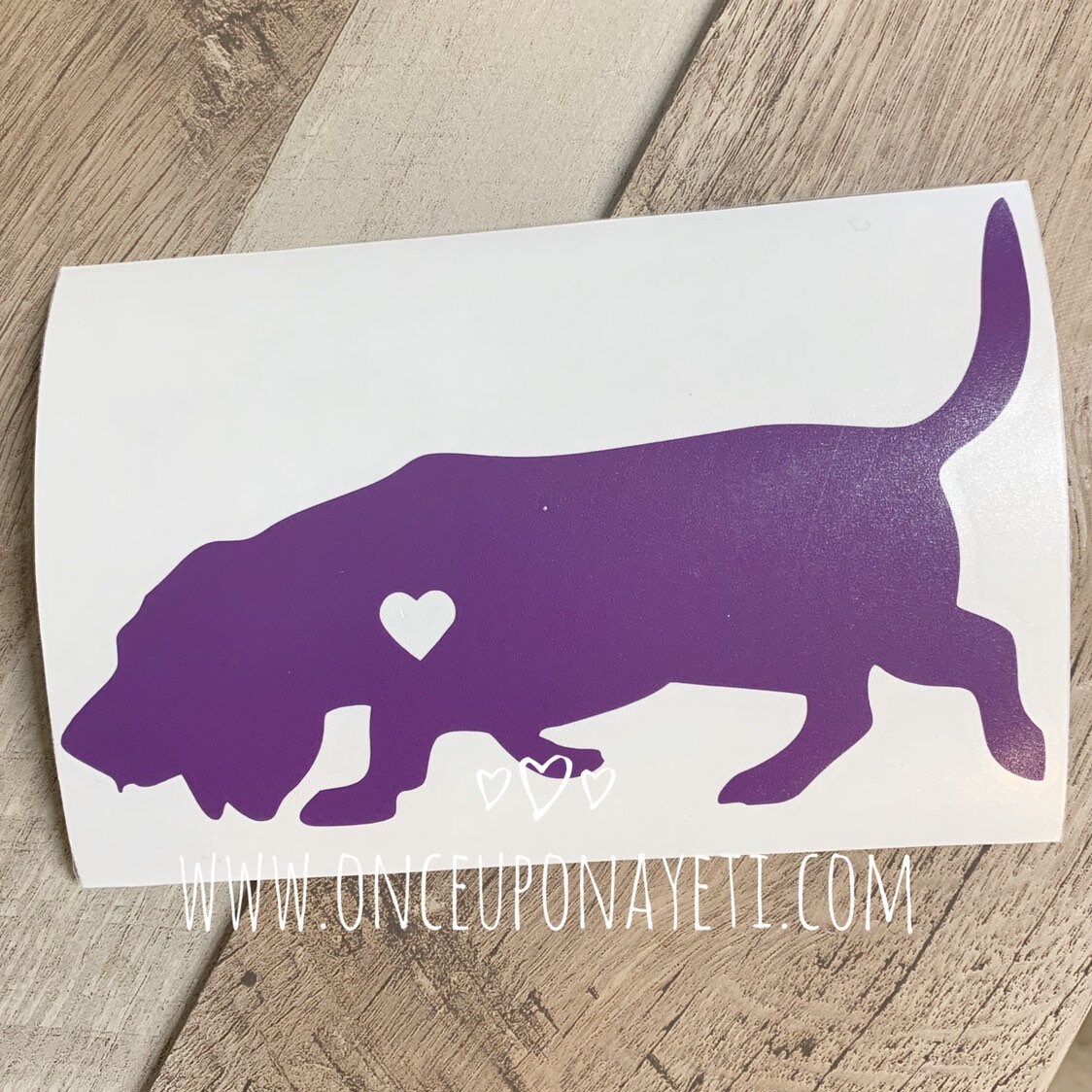 Custom Basset Hound Dog Name Decal Car Decal Basset Hound | Etsy