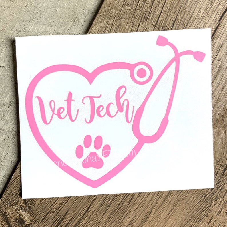 Vet Tech Decal Custom Decal Vet Stethoscope Vet Decal - Etsy