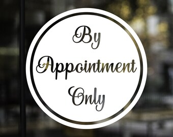 Appointments Only Decal Salon Decal Decal Store Decal - Etsy