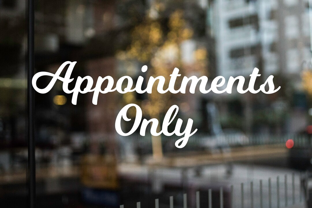 Appointments Only Decal | Salon Decal Decal | Store Decal | Store ...