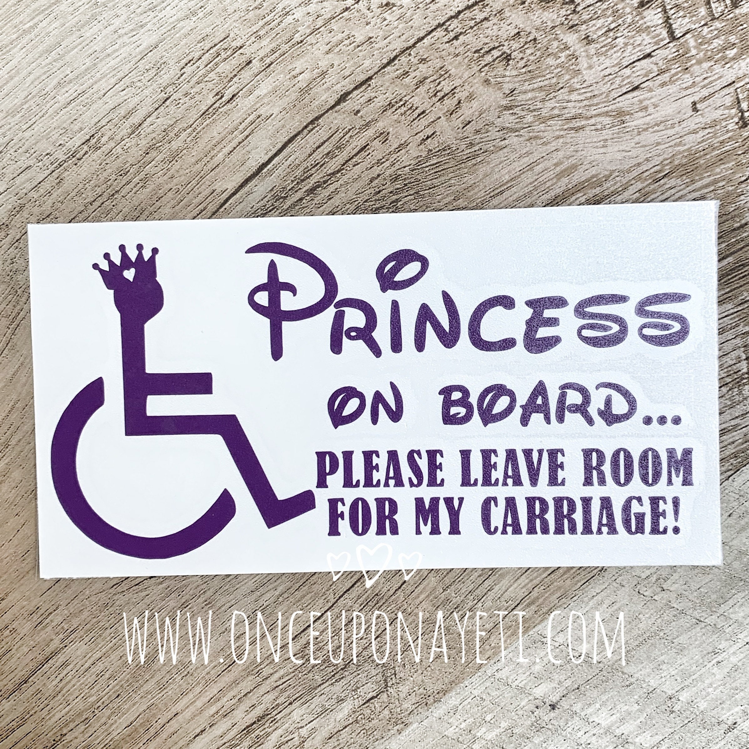 Princess on Board Handicap Decal Handicap Sticker Wheelchair | Etsy