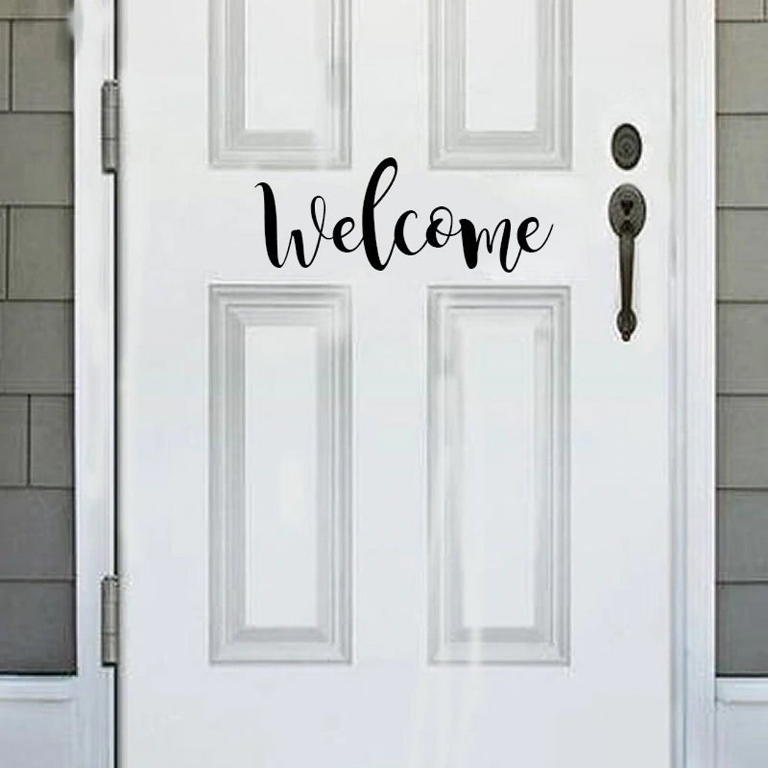 Welcome Vinyl Decal | Front Door Decal | Welcome Sign for Home ...