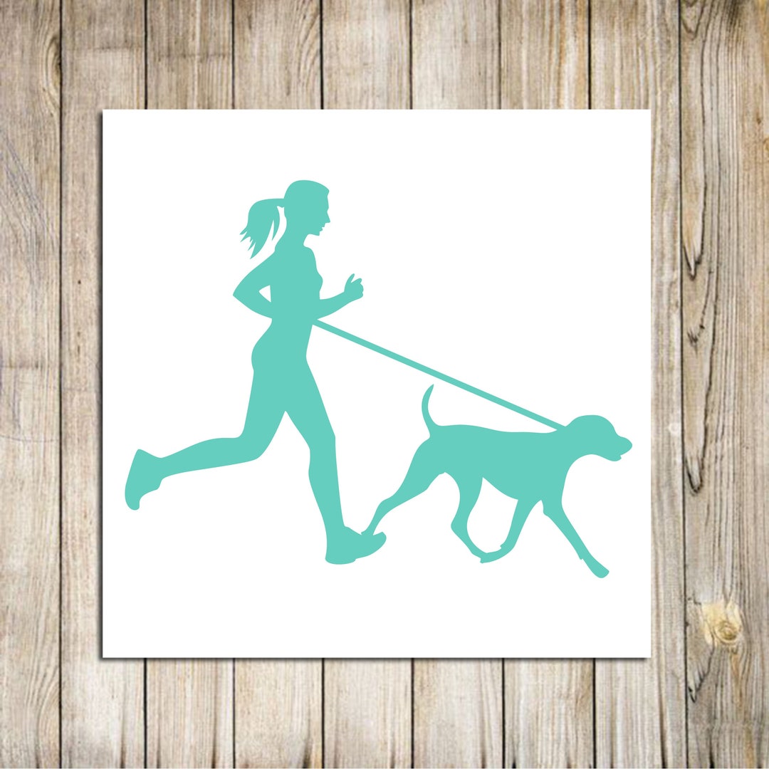 Jogger and Dog Decal, Jogger, Jogging, Running, Dog, Vinyl Decal ...