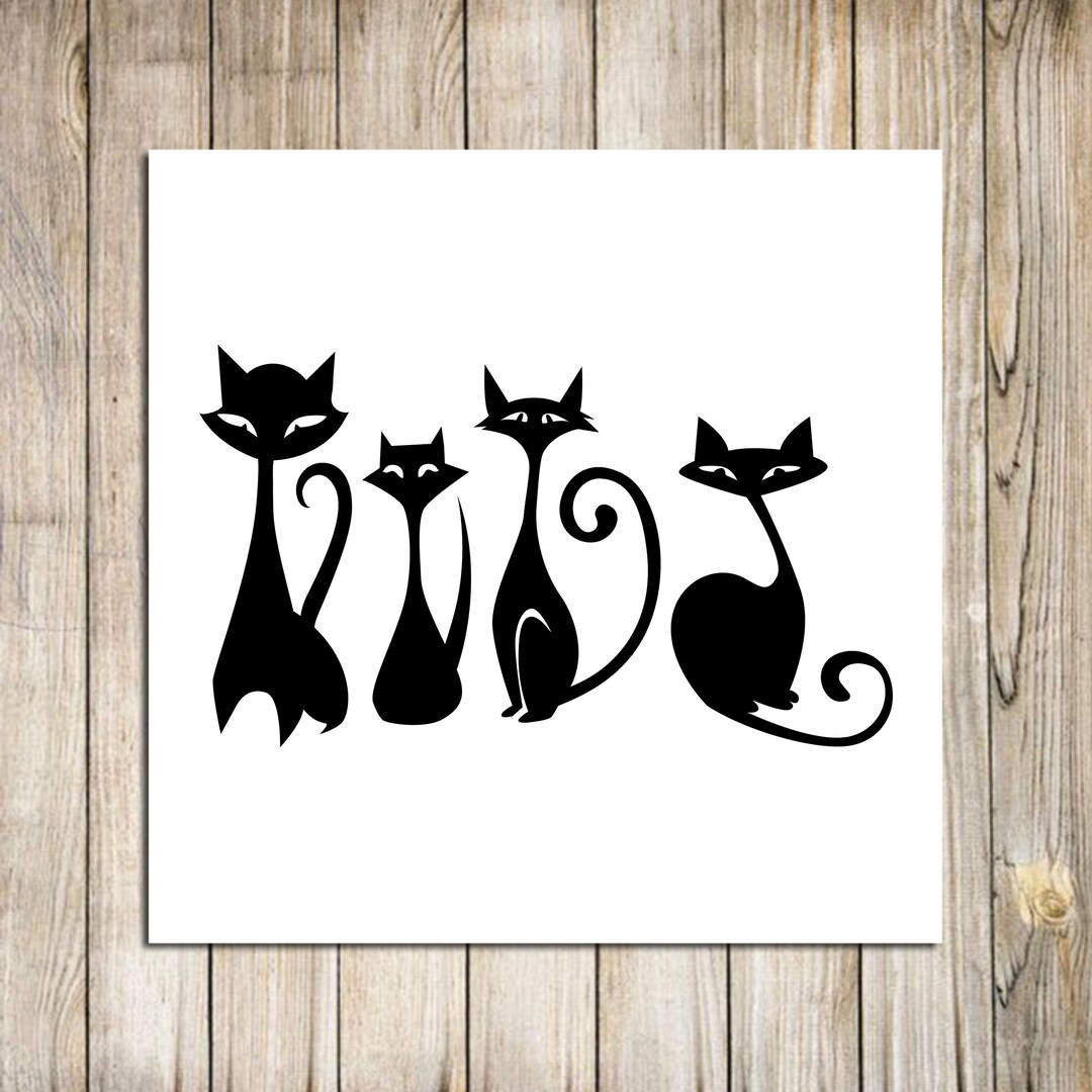 Vintage Atomic Kitty Cat Retro Mid Century Vinyl Decal - Etsy
