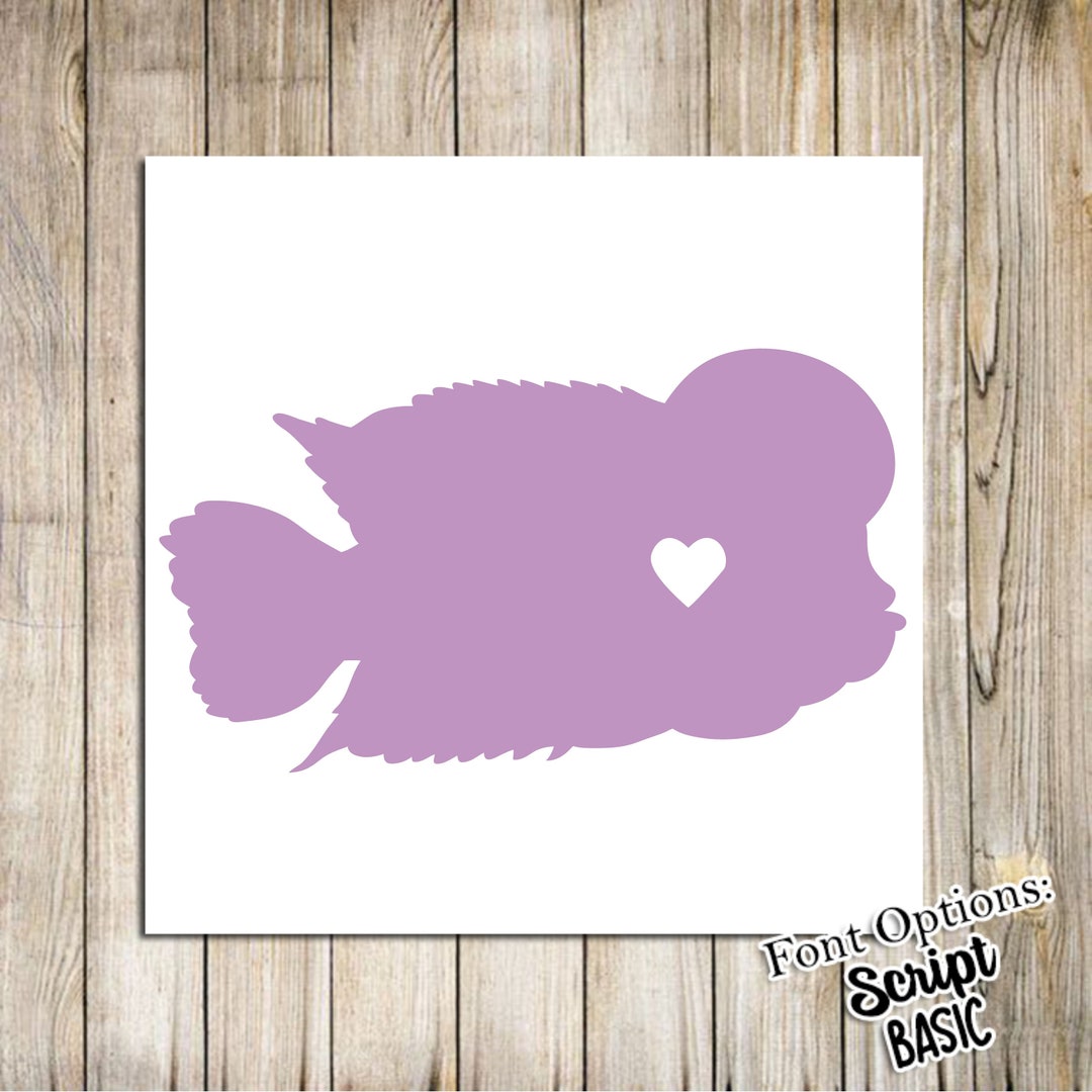 Flowerhorn Fish Decal, Cichlid Fish, Tank Decal, Tropical Fish Sticker ...