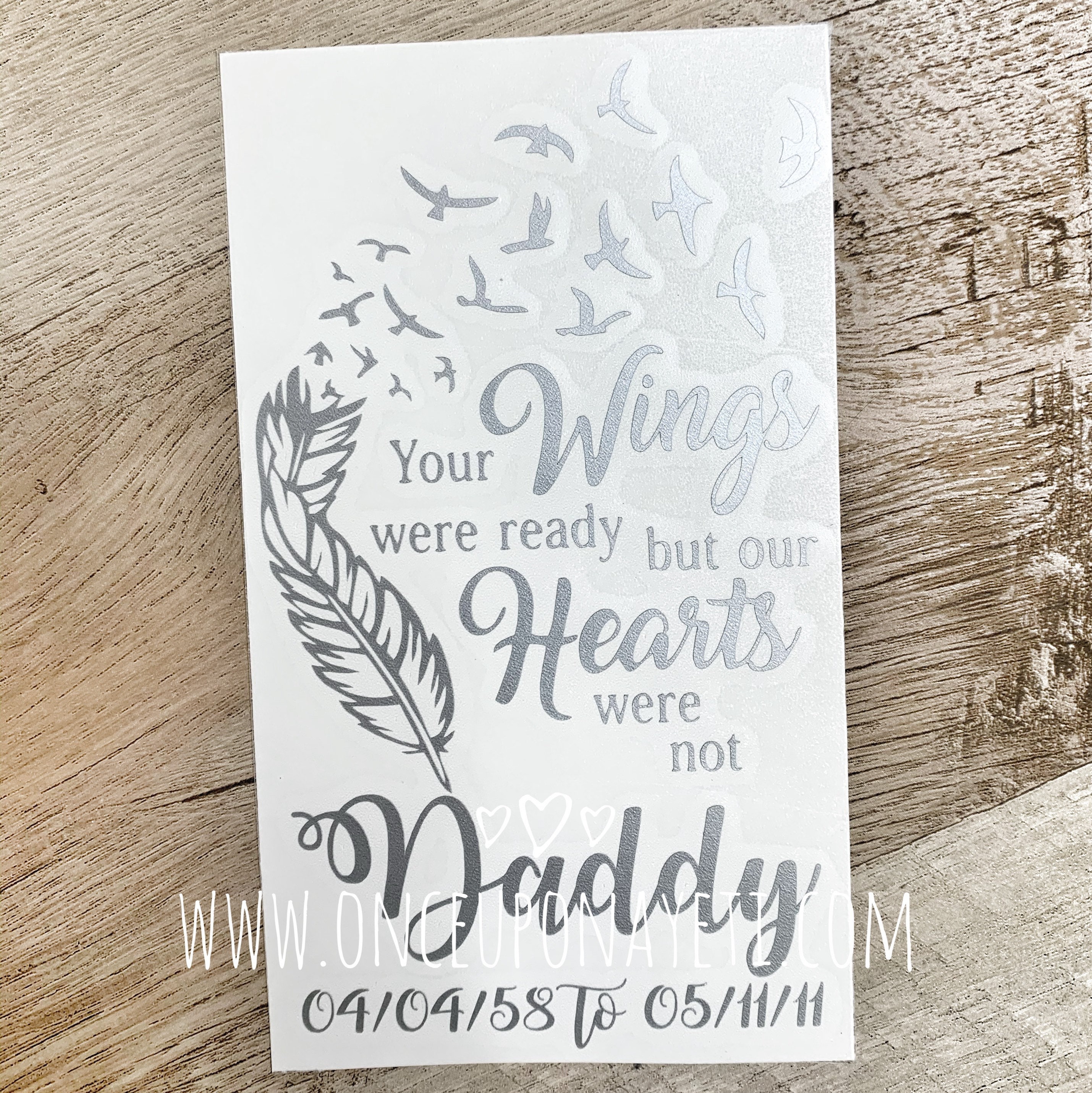 CUSTOM Memorial Vinyl Decal Car Window Decal Car Decal - Etsy