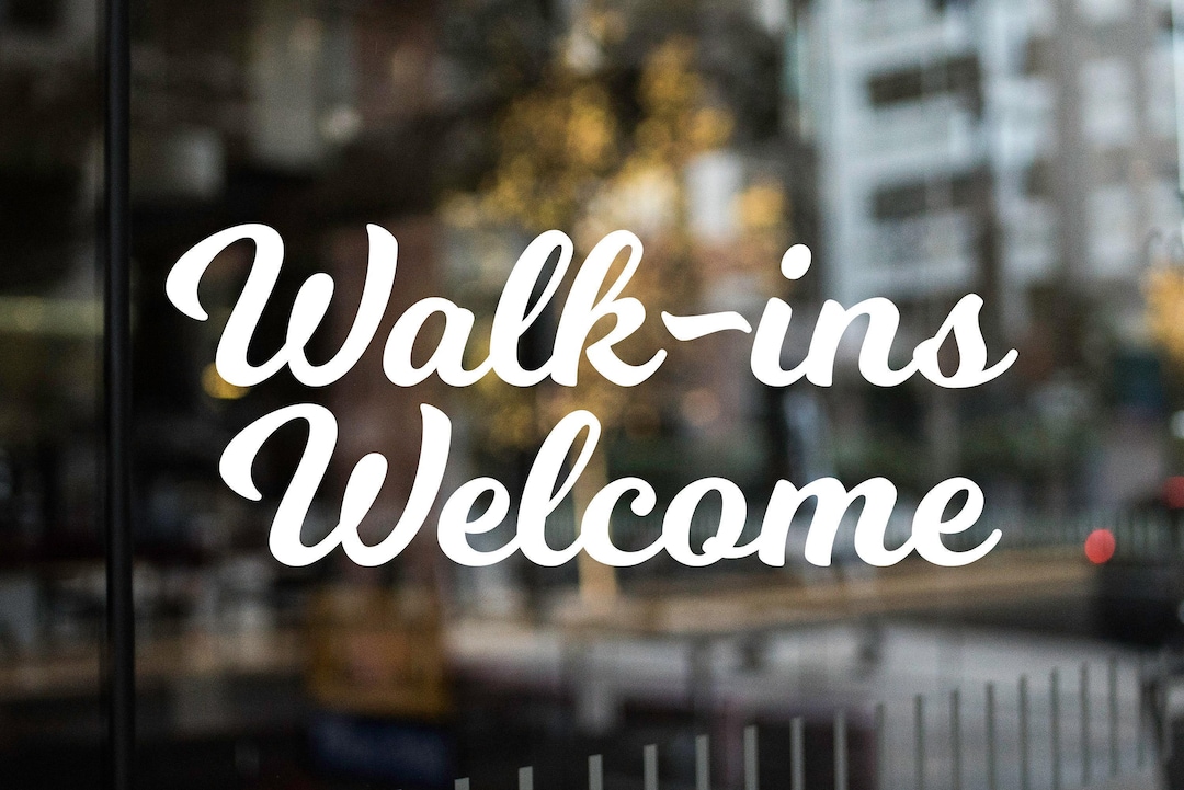 Walk-ins Welcome Decal | Salon Window Sticker - Etsy