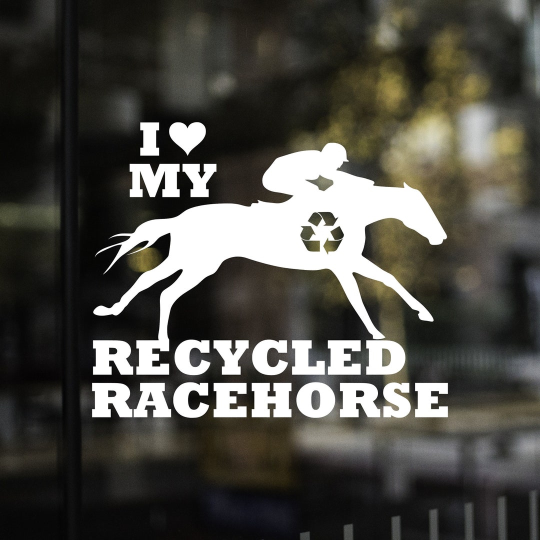 Recycled Racehorse Decal, OTTB Sticker, Horse Decal, Car Decal, off ...