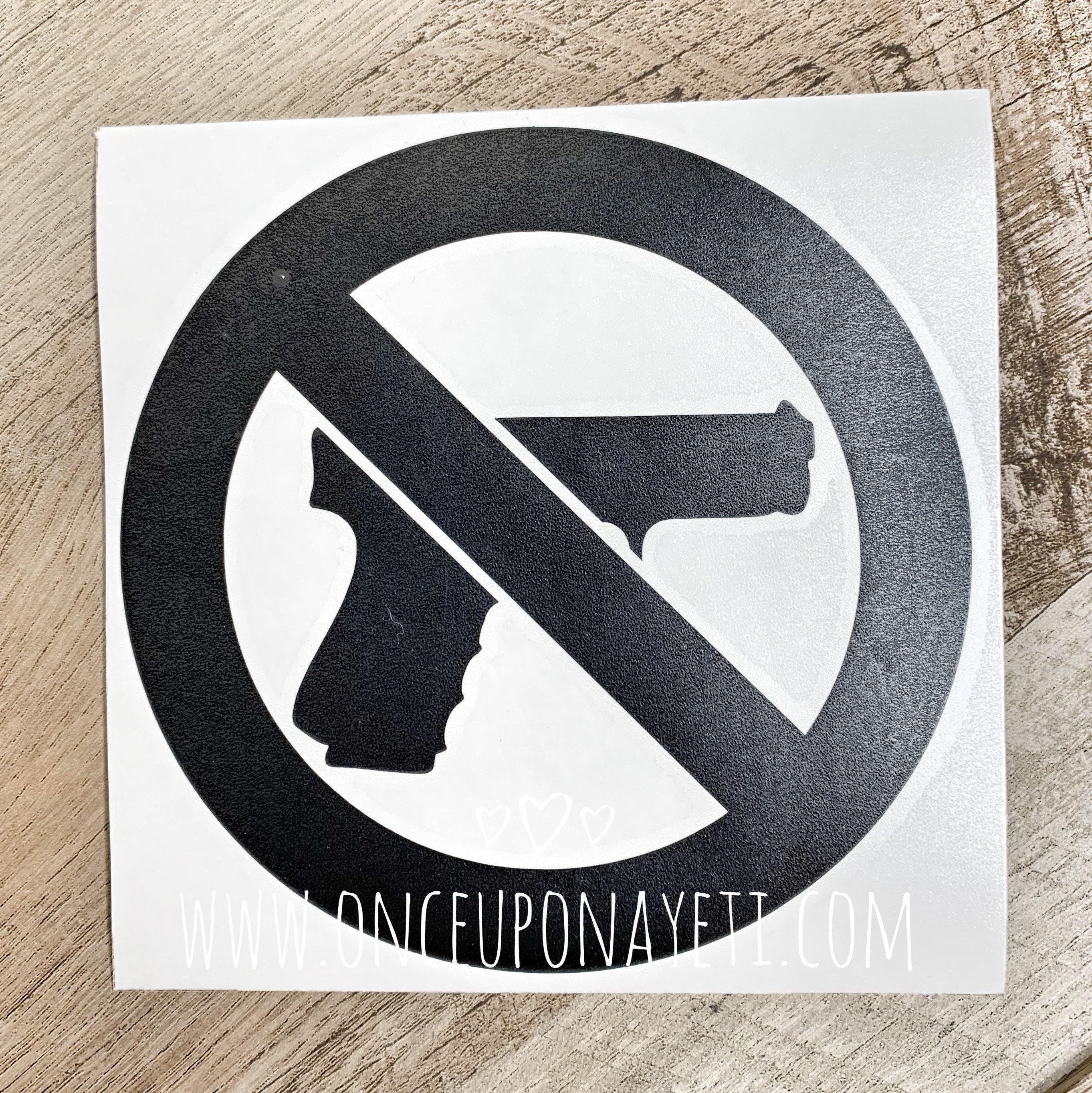 No Guns Decal | No Hand Guns Decal | Store Decal | Store Sticker | No ...