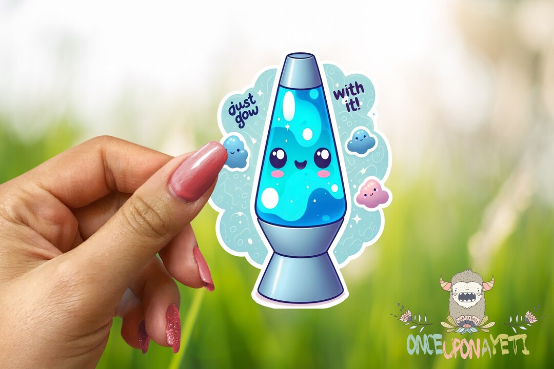 Cute Lava Lamp Sticker Decal - Laptop Sticker, Kawaii Pun Gift, Small ...