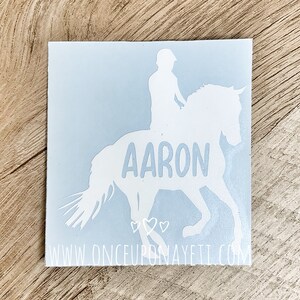 Horse and Rider Decal, Horse Car Decal, Gift for Horse Lover, Warmblood ...