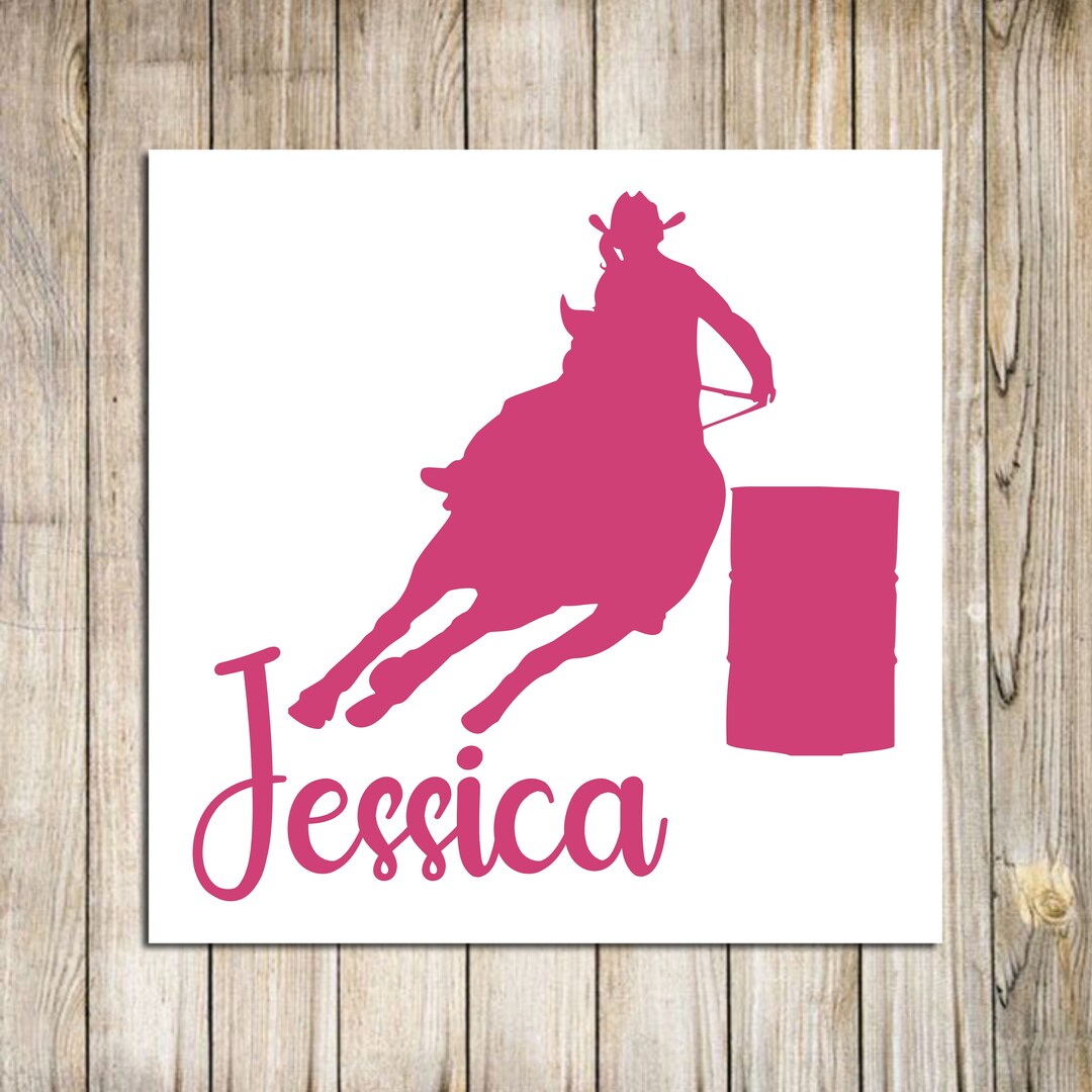 Barrel Racer Name Decal | Barrel Racing | Horse Car Decal | Gift for ...
