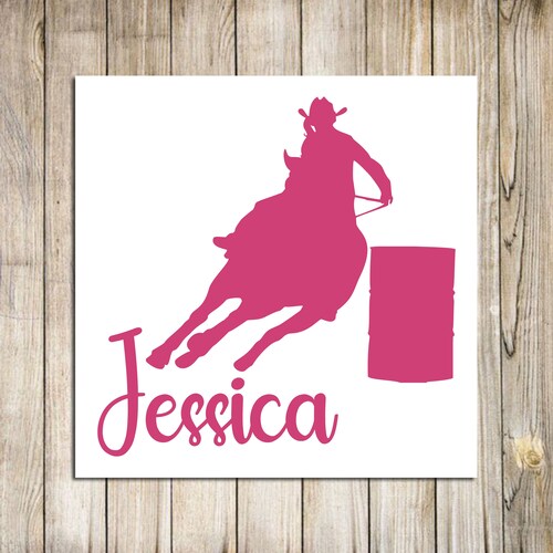 Barrel Racer Name Decal Barrel Racing Horse Car Decal - Etsy
