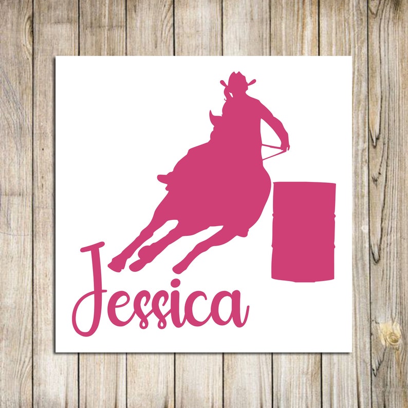 Barrel Racer Name Decal Barrel Racing Horse Car Decal - Etsy