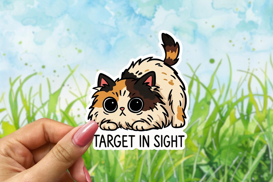 Target in Sight Cat Sticker - Waterproof! - Etsy