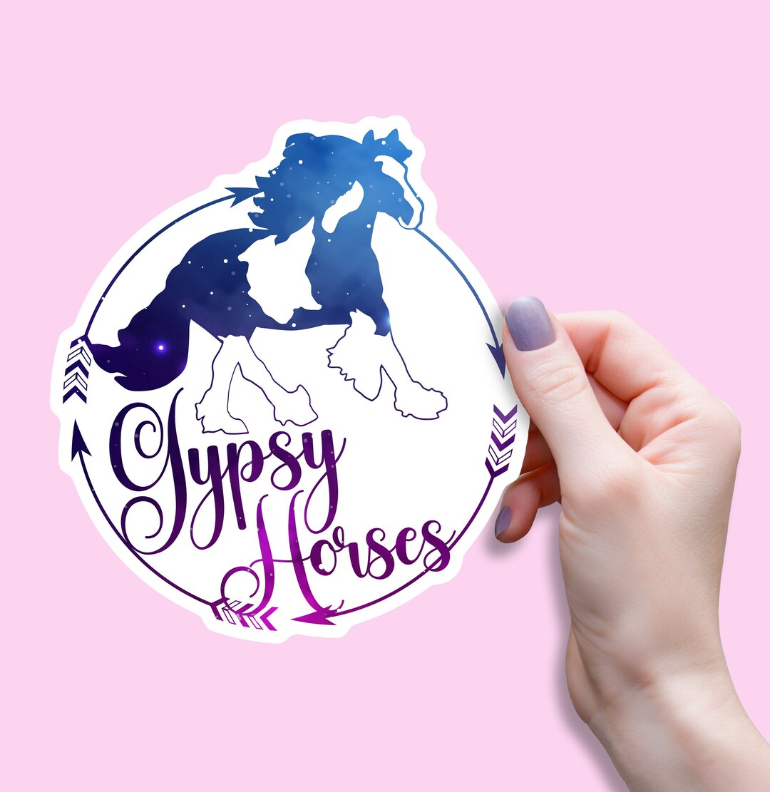 Gypsy Vanner Horse Sticker, Horse Sticker, Galaxy Print, Gypsy Horse ...
