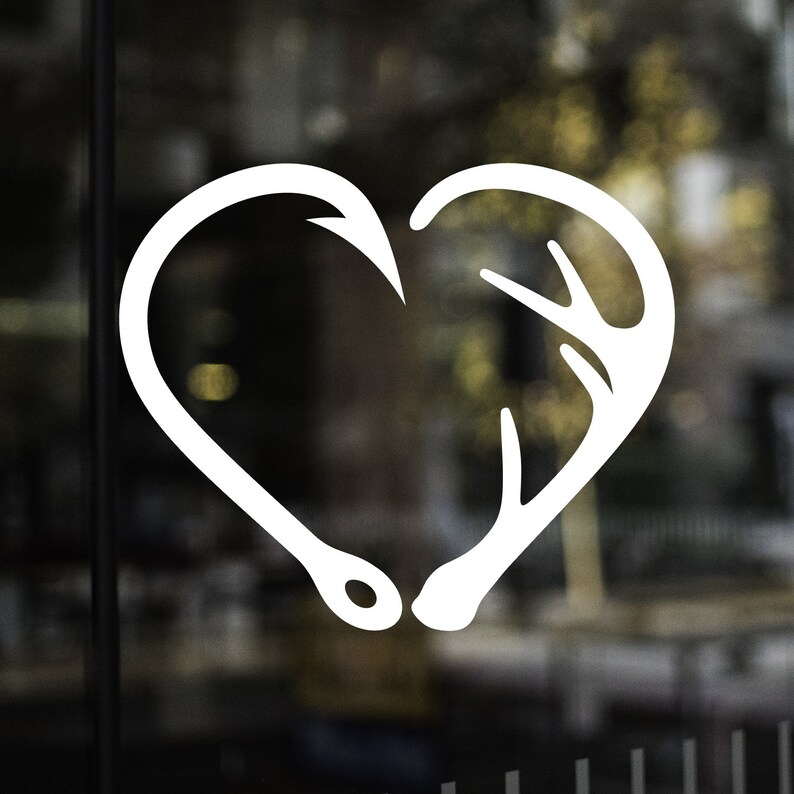 HOOK ANTLER Decal Hunter Decal Deer Decal Antler Decal - Etsy