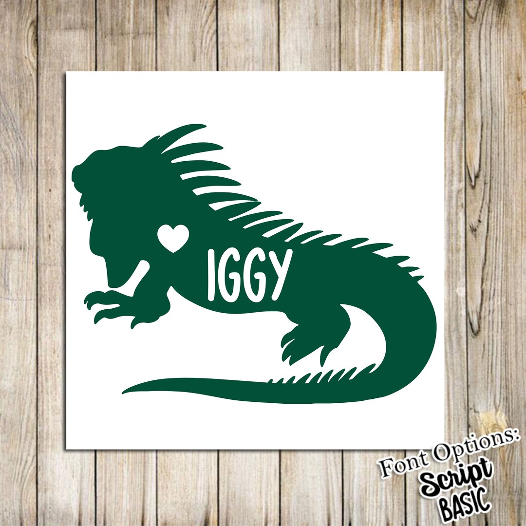 Iguana Decal, Iguana Tank Decal, Lizard Sticker, Iguana Name Decal, Pet ...