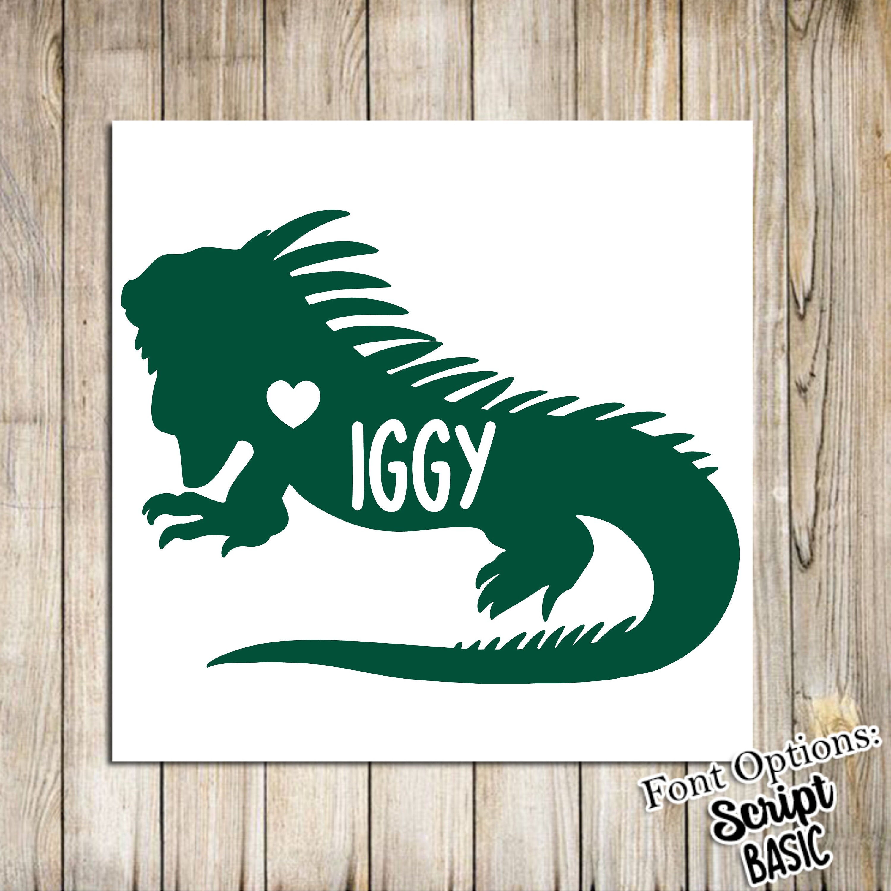 Iguana Decal Iguana Tank Decal Lizard Sticker Iguana Name | Etsy