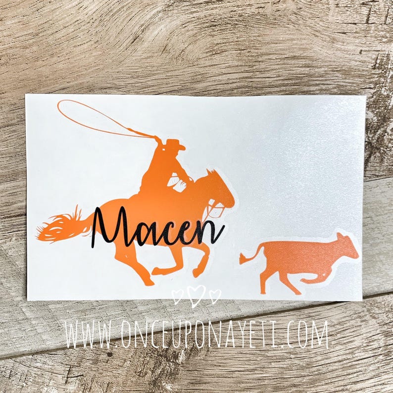 Calf Roping Vinyl Decal: Cowboy Rodeo Western Rider Sticker - Etsy