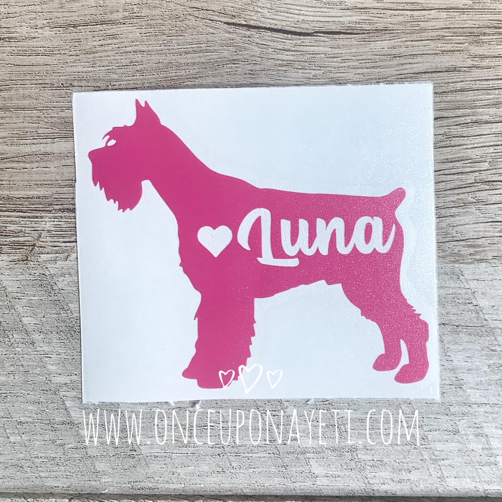Custom Schnauzer Dog Name Decal Mini Schnauzer Dog Decal | Etsy