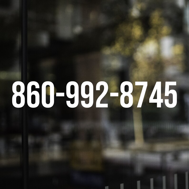 Phone number decal Small Business Window Phone Number Sign | Etsy