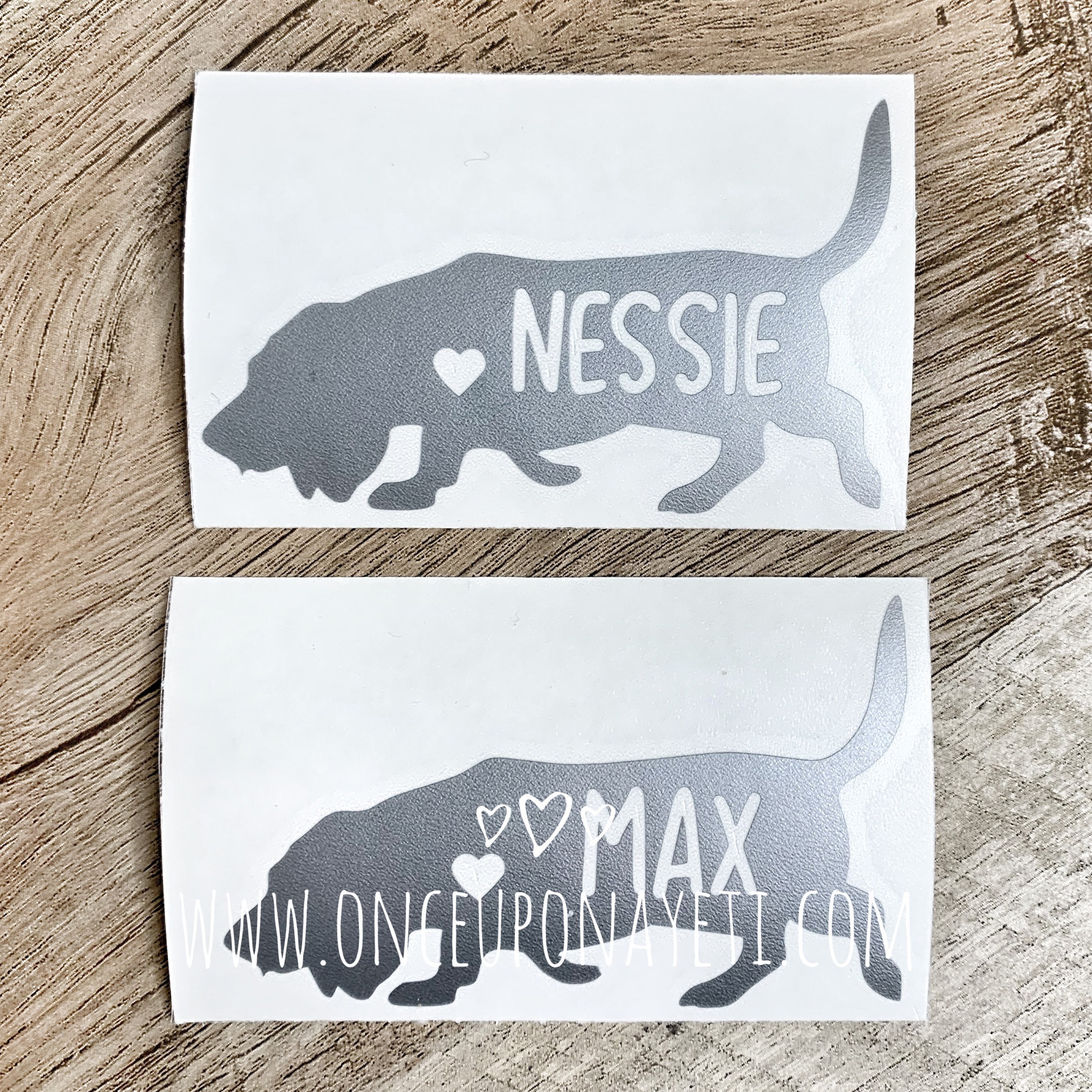 Custom Basset Hound Dog Name Decal Car Decal Basset Hound | Etsy