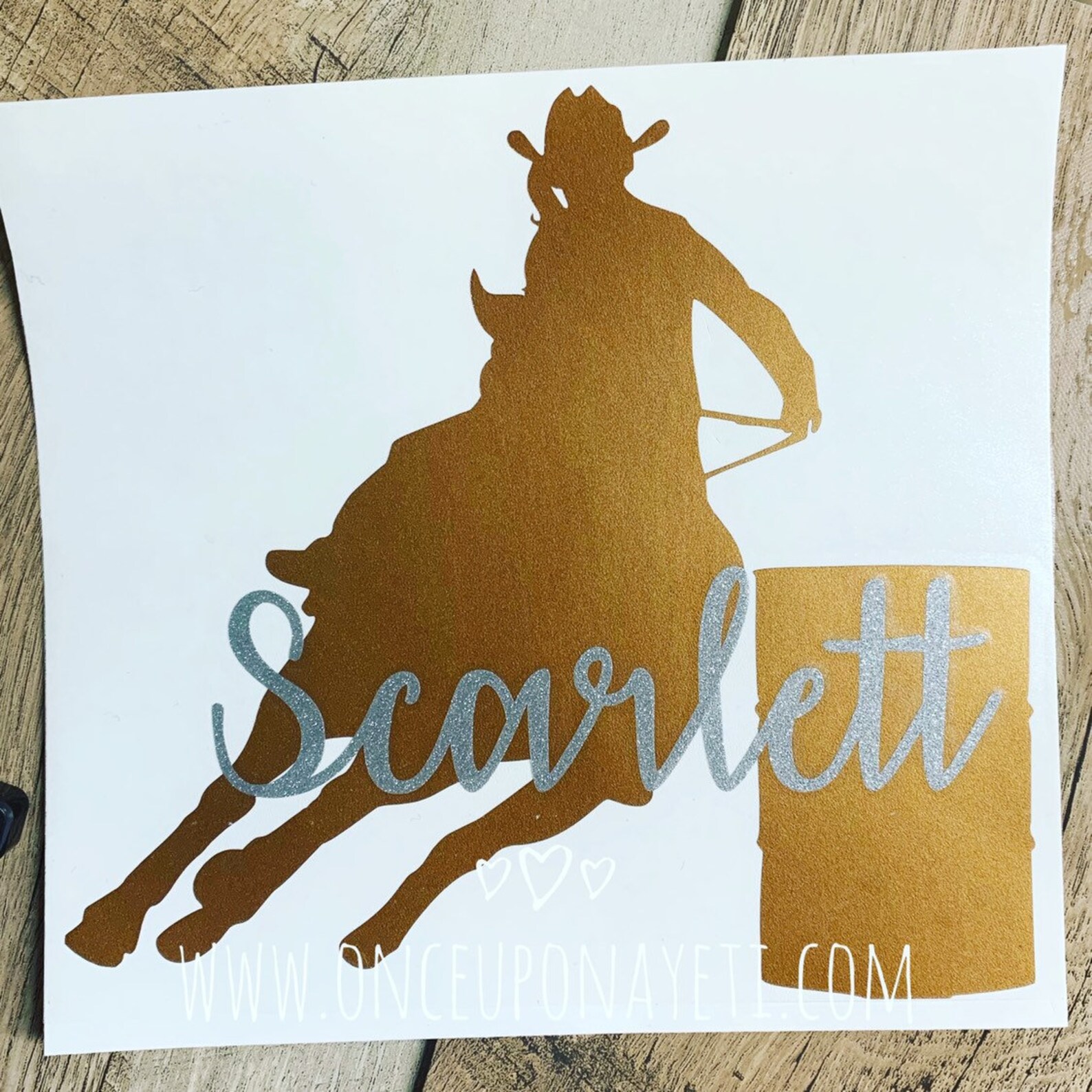 Barrel Racer Name Decal Barrel Racing Horse Car Decal | Etsy